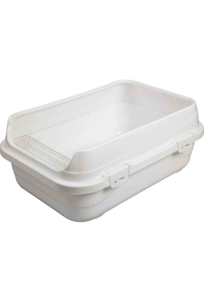 Amazon Pet Açık Izgaralı Kedi Tuvaleti L Beyaz