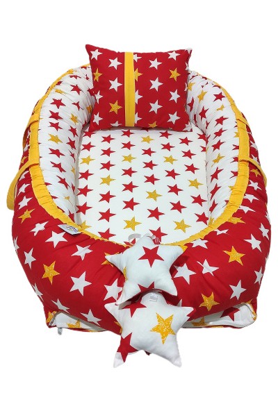 Bebek Atölyesi Taraftar Sarı Kırmızı Yıldız Desenli Babynest