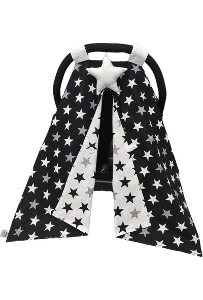 Bebek Atölyesi Taraftar Siyah Beyaz Yıldız Desen Puset Örtüsü