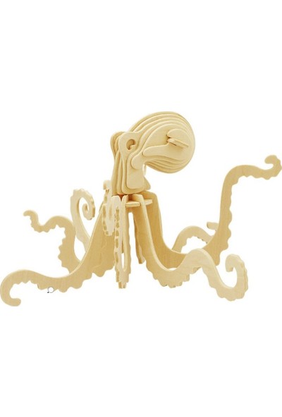 Robotime 3D Ahtapot Ahşap Puzzle JP265