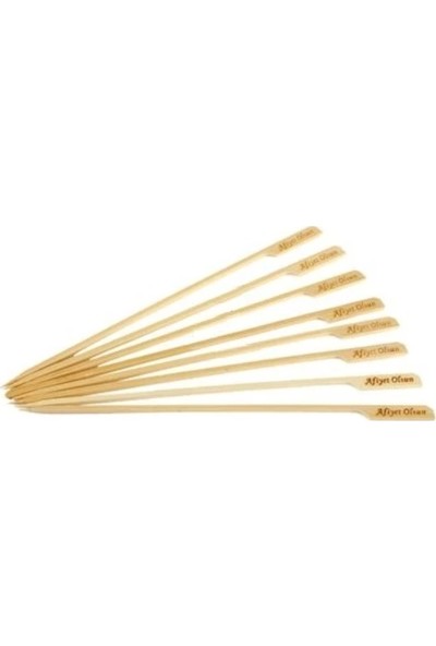 Bkr Yassi Afiyet Olsun Çöp Şiş 25 cm 100 Adet