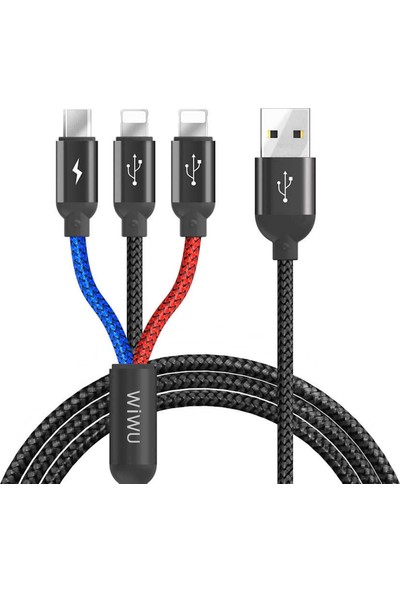 Wiwu YZ100 Dual Lightning + Micro USB Cable Wiwu YZ100 Dual Lightning + Micro USB Cable