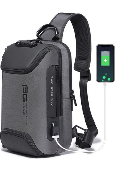 Gri Powerbank Laptop Çantası (Yurt Dışından)