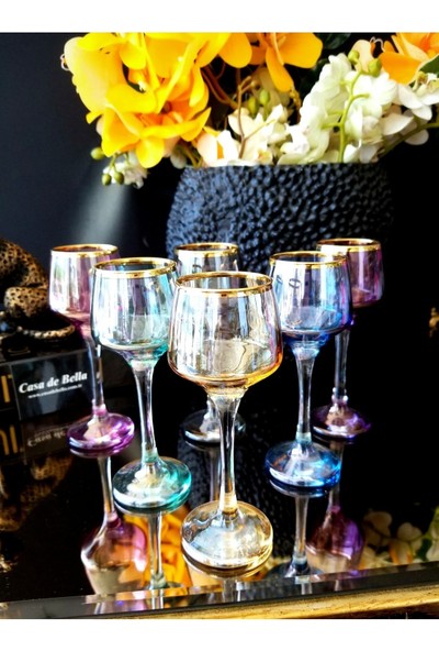 Lav 6 Kişilik Kahve Yanı Cam Su Bardağı - Rengarenk