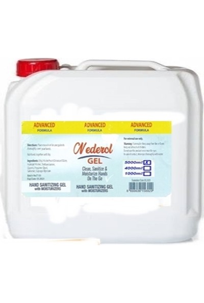 Mederol Dezenfektan J Nemlendiricili Mikrop Kırıcı Jel 5000 ml
