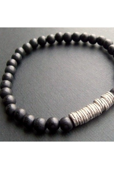 Filiz Craft Macca / Gümüş Detaylı Doğal Taş Bileklik Filiz Craft Macca / Gümüş Detaylı Doğal Taş Bileklik