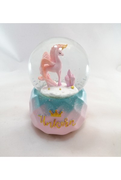Klc Işıklı Unicorn Kar Küresi Klc Işıklı Unicorn Kar Küresi