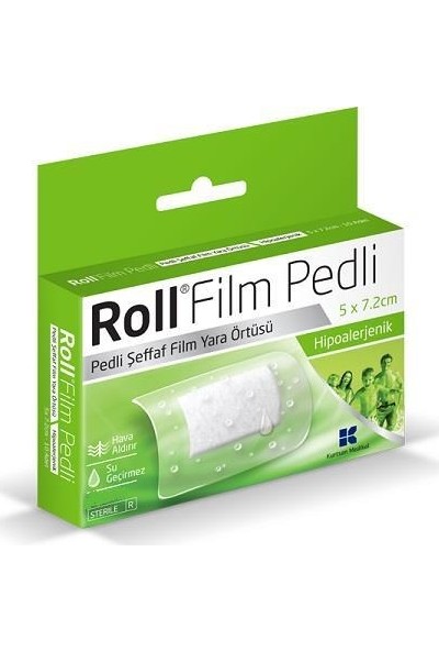 Roll Film Pedli 5x7.2 cm 50LI Steril Yara Örtüsü Su Geçirmez