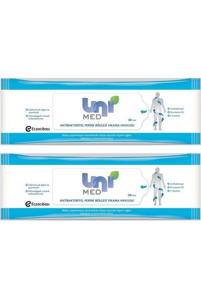 Unimed Antibakteriyel Perine Bölgesi Yıkama Havlusu 50'li 2 Adet Unimed Antibakteriyel Perine Bölgesi Yıkama Havlusu 50'li 2 Adet