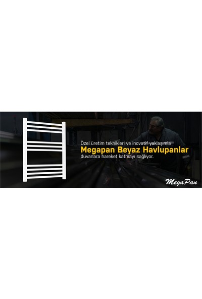 Megapan 50 cm x 100 cm 14 Borulu Beyaz Havlupan