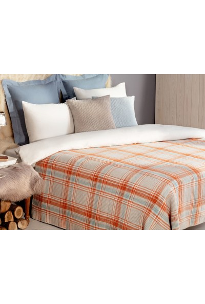 Madame Coco Çift Kişilik Ekoseli Pamuklu Battaniye 200x220 cm