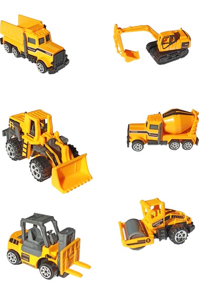 Meva Metal İş Makinaları 6'lı Oyuncak Seti Meva Metal İş Makinaları 6'lı Oyuncak Seti