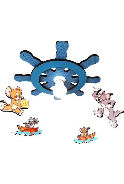 Arya Ahşap Tom And Jerry Temalı Dümen Çocuk Odası Aydınlatma