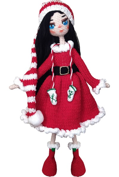 Binbir Baby Miti Noelde El Örgüsü Amigurumi Noel Oyuncak Bebek 37 cm