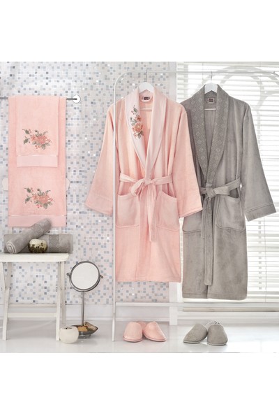 Maxstyle Bambu Gülfem 8 Parça Aile Seti Somon-Bej Maxstyle Bambu Gülfem 8 Parça Aile Seti Somon-Bej