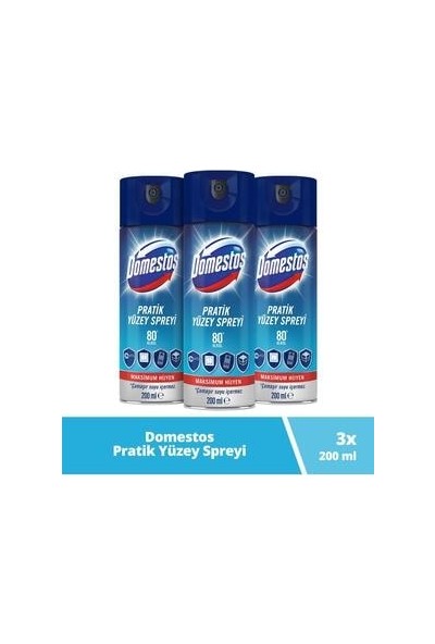 Domestos Pratik Yüzey Spreyi 200 ml 3lü