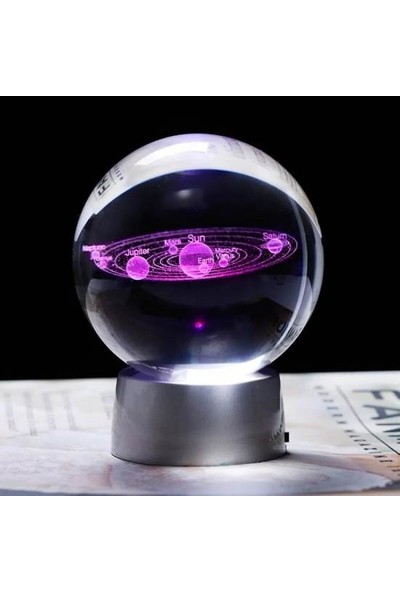 Hdmarketim 3D Güneş Sistemi Modeli Kristal Küre Lazer Işıklı Tabanlı Hologram Hdmarketim 3D Güneş Sistemi Modeli Kristal Küre Lazer Işıklı Tabanlı Hologram