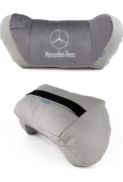 Lugmo Mercedes-Benz Logolu Araç Oto Koltuk Başlık Yastığı 5d Özellikli Gri Renk 2 Adet Lugmo Mercedes-Benz Logolu Araç Oto Koltuk Başlık Yastığı 5d Özellikli Gri Renk 2 Adet