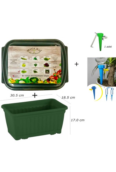 Minia Bahçe Semizotu Çimlendirme Kiti balkon Saksısı ve Sulama Aparatı Minia Bahçe Semizotu Çimlendirme Kiti balkon Saksısı ve Sulama Aparatı