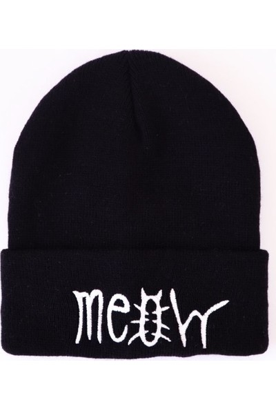 Makko Polo Meow Baskılı Bere