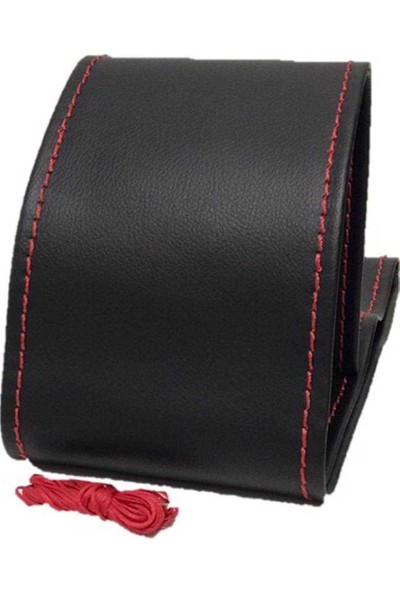 Fox Direksiyon Kılıfı 42 cm Igne Örgü Sarmalı Deri Siyah