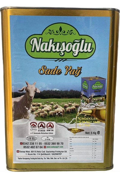 Nakışoğlu Sade Yağ 5 kg