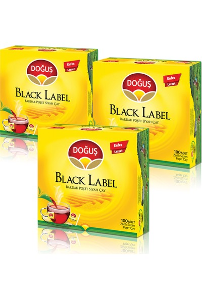 Doğuş Black Label Bardak Poşet Çay 100'lü x 3 Doğuş Black Label Bardak Poşet Çay 100'lü x 3