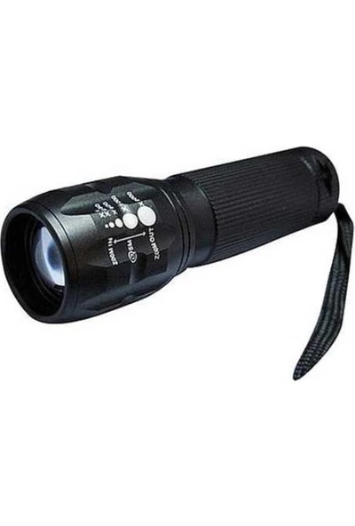 Halfır Power Ledli ve Zoomlu 2 Km Menzilli Alüminyum El Feneri Halfır Power Ledli ve Zoomlu 2 Km Menzilli Alüminyum El Feneri