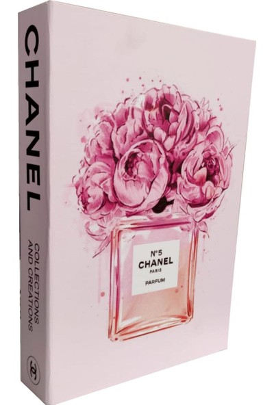 Lyn Home Çiçekli Chanel Dekoratif Kitap Kutu Lyn Home Çiçekli Chanel Dekoratif Kitap Kutu