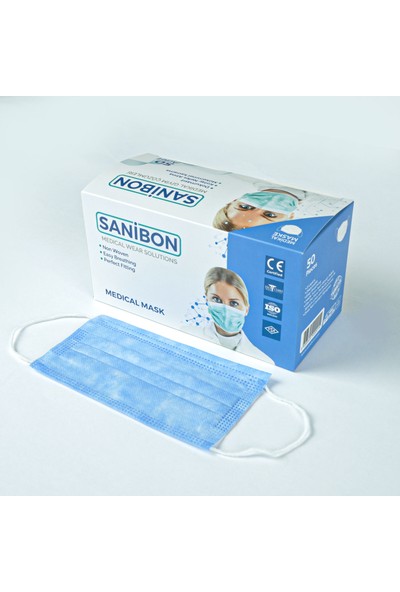 Sanibon Maske Meltblown - Yüksek Korumalı Mavi Maske (50'li)