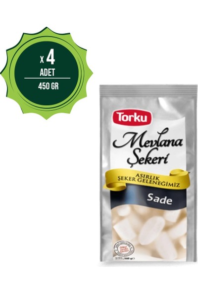 Torku Mevlana Şekeri Sade 450 Gr X4 Torku Mevlana Şekeri Sade 450 Gr X4