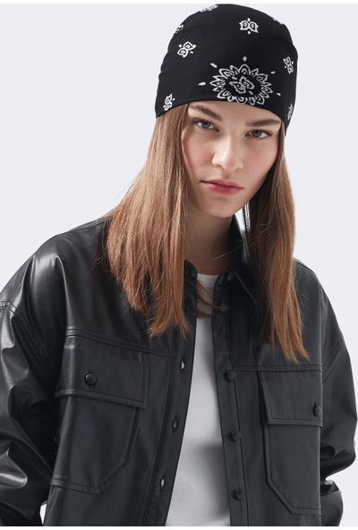 Mavi Kadın Şal Desenli Siyah Bandana 197822-900