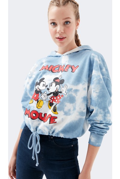 Mavi Kadın Mickey Baskılı Batik Sweatshirt 1600435-31975