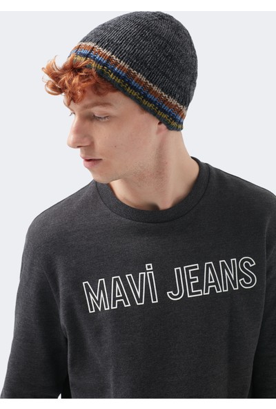 Mavi Erkek Çizgili Siyah Bere 092212-900