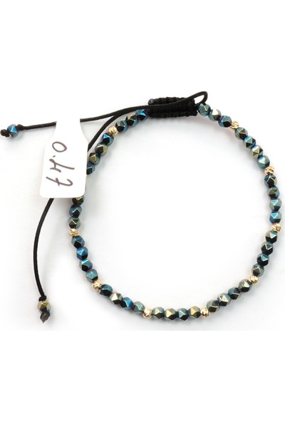 Arden Yeşil Taşlı Dorika Altın Bileklik