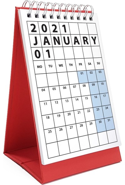 Ingilizce Masa Takvimi - Kırmızı Renkli Ingilizce Masa Takvimi - Kırmızı Renkli