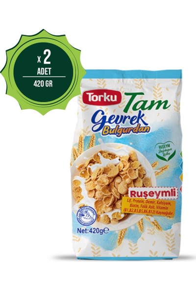 Torku Tam Tanem Ruşeymli Bulgur Gevreği Sade 420 Gr X2 Torku Tam Tanem Ruşeymli Bulgur Gevreği Sade 420 Gr X2