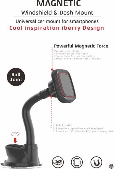 iBerry TSL-100 Manyetik Araç için Telefon Tutucu iBerry TSL-100 Manyetik Araç için Telefon Tutucu