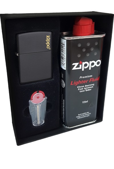 Zippo Çakmak Mat Siyah Kutu Benzin Taş Set DU10SYSR
