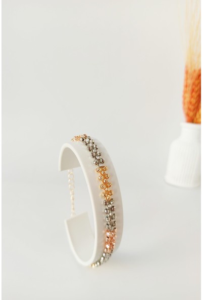 ÇLK Accessories Sıralı Dorika Taş Model Bileklik Rose B300