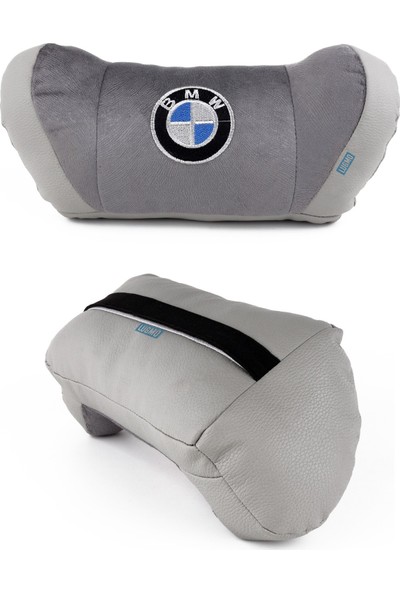 Bmw Araç Oto Koltuk Başlık Boyun Yastığı 5d Özellikli Gri Renk