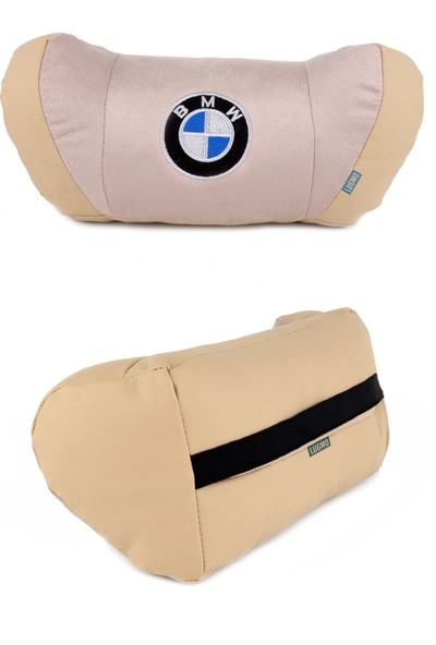 Lugmo Bmw Logolu Araç Oto Koltuk Başlık Yastığı 5d Özellikli Bej Renk 2 Adet Lugmo Bmw Logolu Araç Oto Koltuk Başlık Yastığı 5d Özellikli Bej Renk 2 Adet