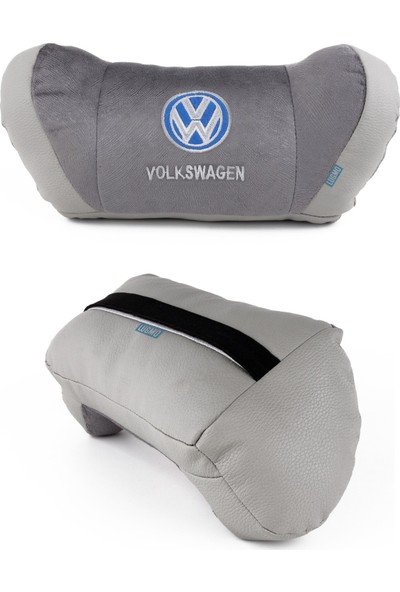 Lugmo Volkswagen Logolu Araç Oto Koltuk Başlık Yastığı 5d Özellikli Gri Renk 2 Adet Lugmo Volkswagen Logolu Araç Oto Koltuk Başlık Yastığı 5d Özellikli Gri Renk 2 Adet