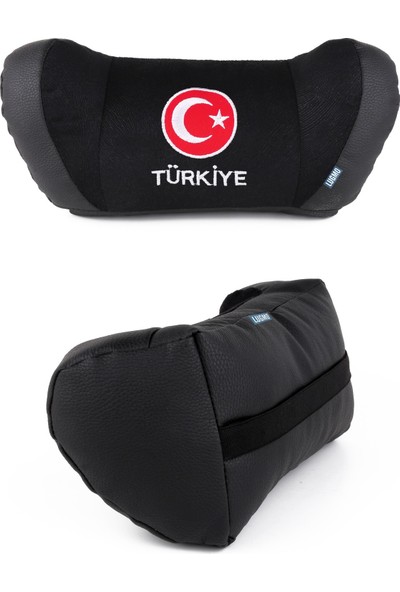Lugmo Türkiye Logolu Araç Oto Koltuk Başlık Yastığı 5d Özellikli Siyah Renk 2 Adet Lugmo Türkiye Logolu Araç Oto Koltuk Başlık Yastığı 5d Özellikli Siyah Renk 2 Adet