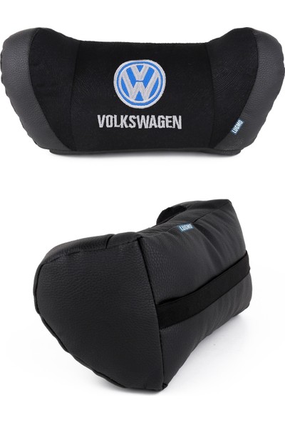 Lugmo Volkswagen Logolu Araç Oto Koltuk Başlık Yastığı 5d Özellikli Siyah Renk 2 Adet Lugmo Volkswagen Logolu Araç Oto Koltuk Başlık Yastığı 5d Özellikli Siyah Renk 2 Adet