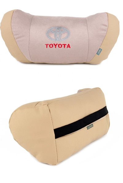 Lugmo Toyota Logolu Araç Oto Koltuk Başlık Yastığı 5d Özellikli Bej Renk 2 Adet Lugmo Toyota Logolu Araç Oto Koltuk Başlık Yastığı 5d Özellikli Bej Renk 2 Adet