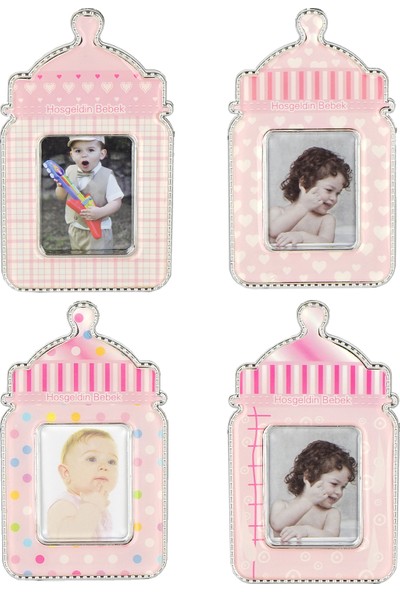 Bimbambom Hediyelik Biberon Magnetli Fotoğraf Çerçevesi 4 Adet