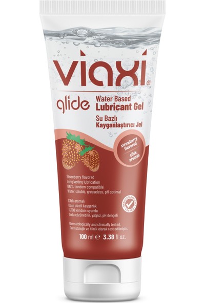 Viaxi Glide Çilekli Kayganlaştırıcı Jel Su Bazlı 100 ml.