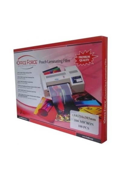 Office Force 100 Mic.A4 (216x303) Parlak Laminasyon Filmi 100’lü
