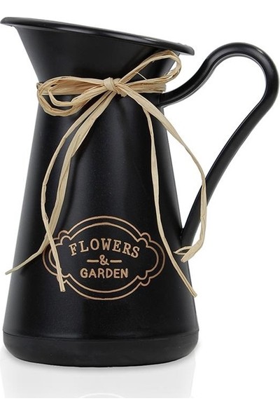 Rennway Italyan Vazo Saksı - Masa Boyu Saksı Siyah